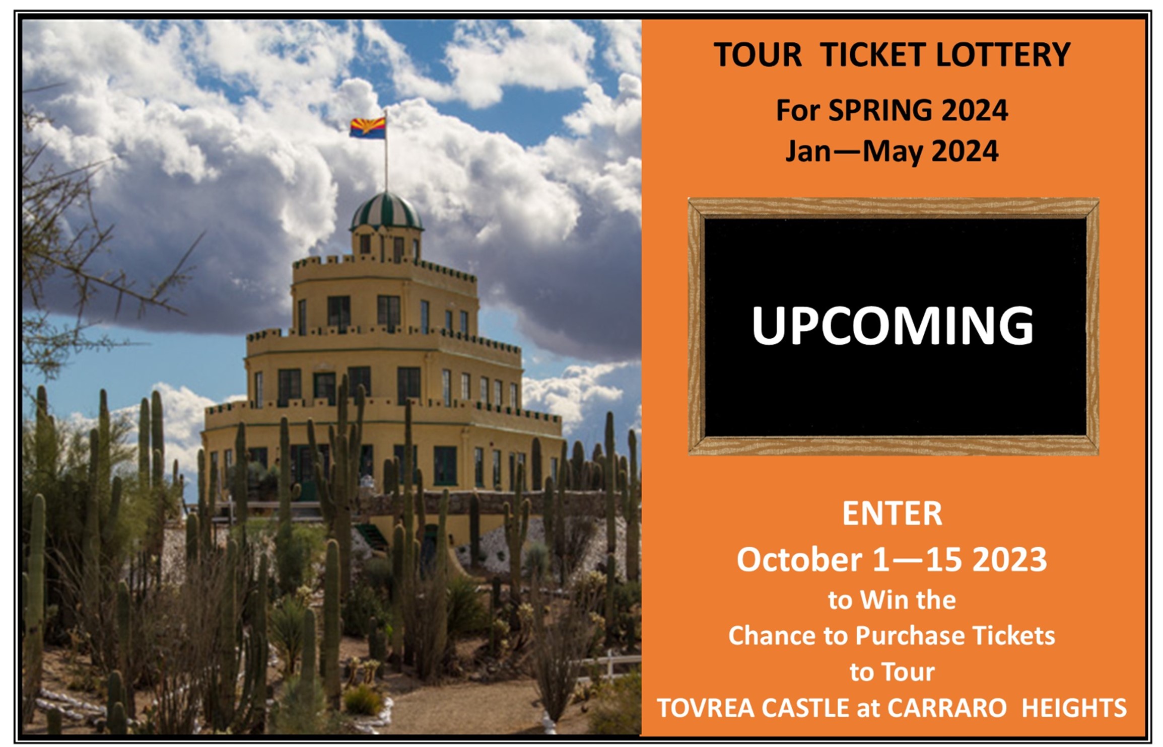 FALL 2023 TICKET LOTTERY Now Closed – Tovrea Castle at Carraro Heights